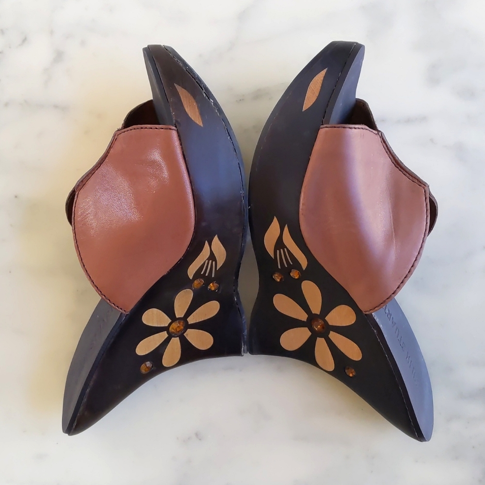 Nwot. Vintage Colin Stuart Leather W/Carved Crystals … - Gem